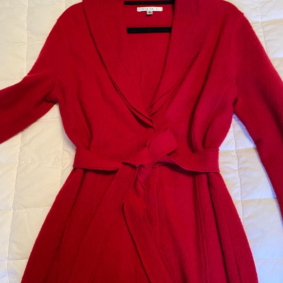 CAbi | Sweaters | Cabi Bright Red Merino Wool Wrap Sweater In A Size ...